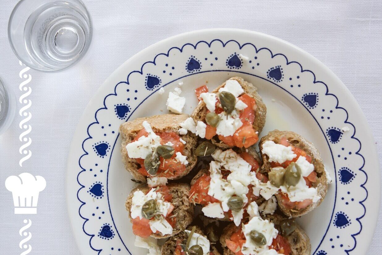Greek Dakos Salad: read the traditional Cretan Dakos Salad recipe