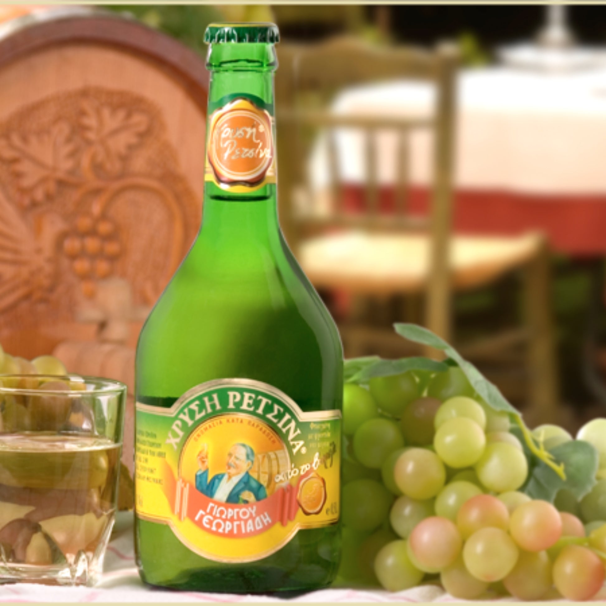 Golden Retsina Georgiadis 500ml, retsina online sale – Greek Flavours