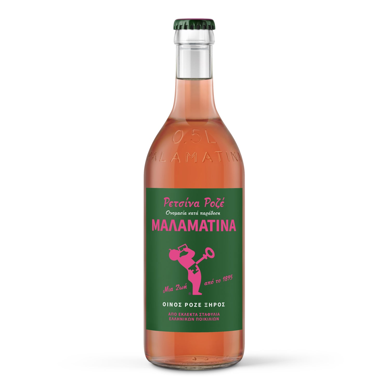 Retsina Malamatina Rosé 500ml, online sale Greek traditional products ...