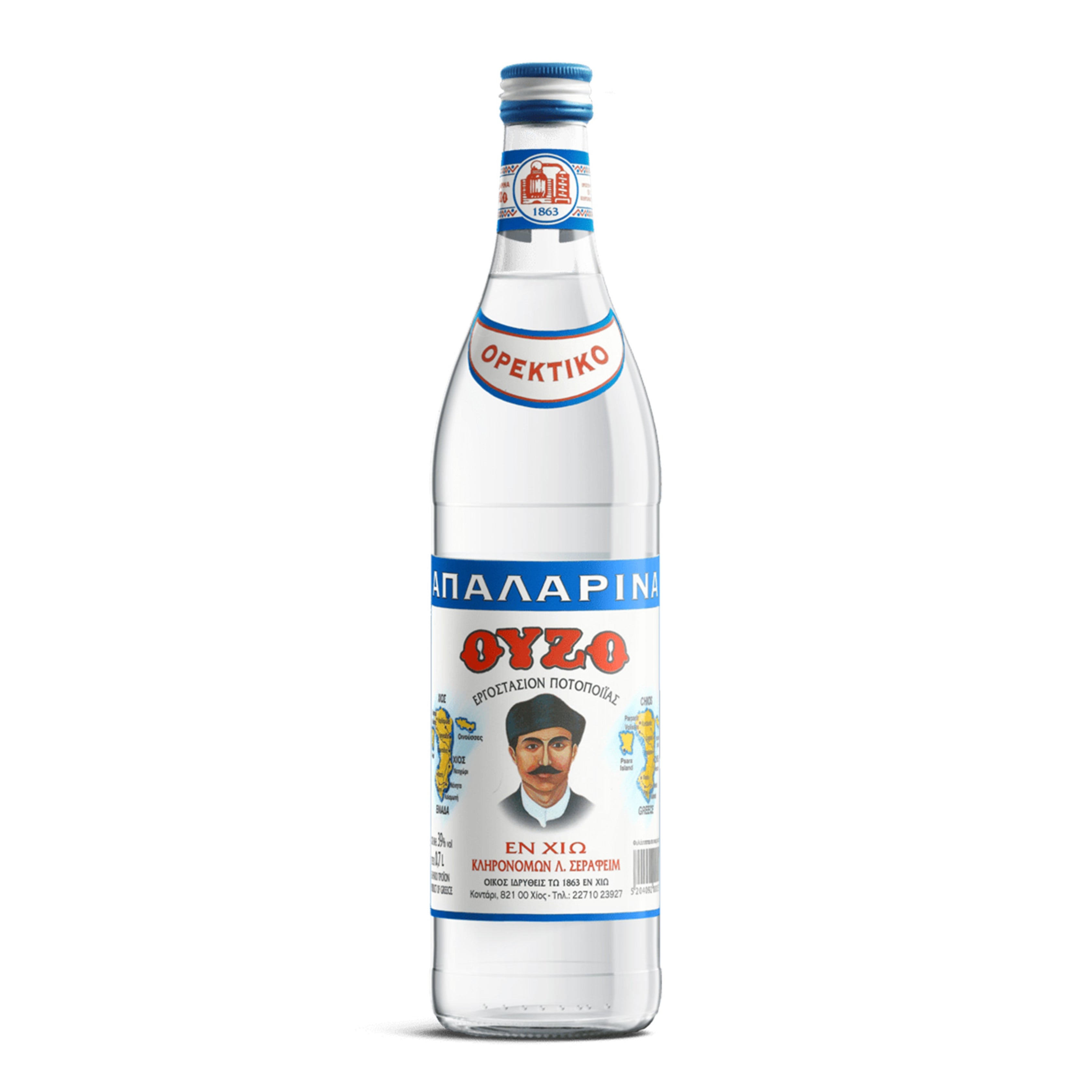 Greek traditional Ouzo Apalarina 700ml, online sales of Greek products ...