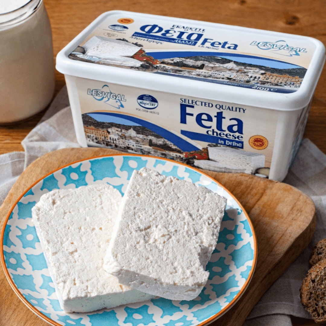 Authentic Feta PDO Lesvos in Brine | 2kg Bulk Pack (13 Slices)