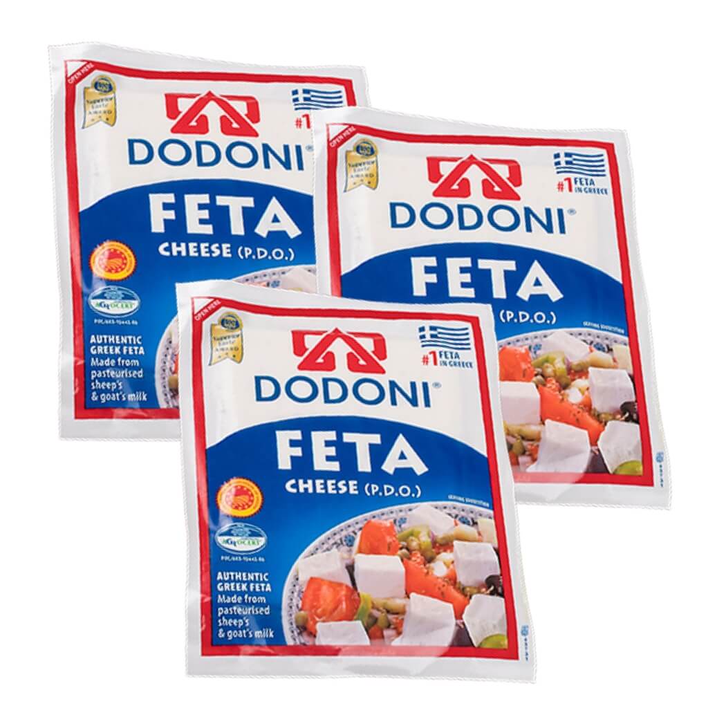 Greek PDO Feta Cheese Dodoni 3x200g, online sales of Greek products