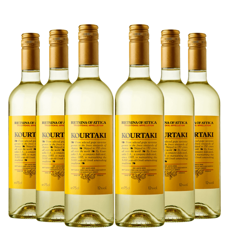 Kourtaki Bundle: the Best Offer for Greek Retsina 6x750ml