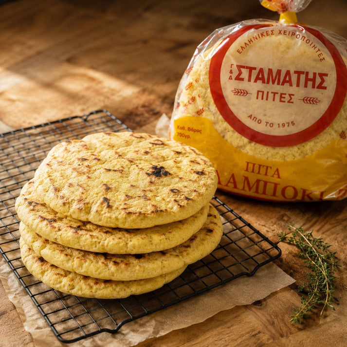 Pan Pita Griego de Maíz 18 cm – 10 Piezas Stamatis Mano